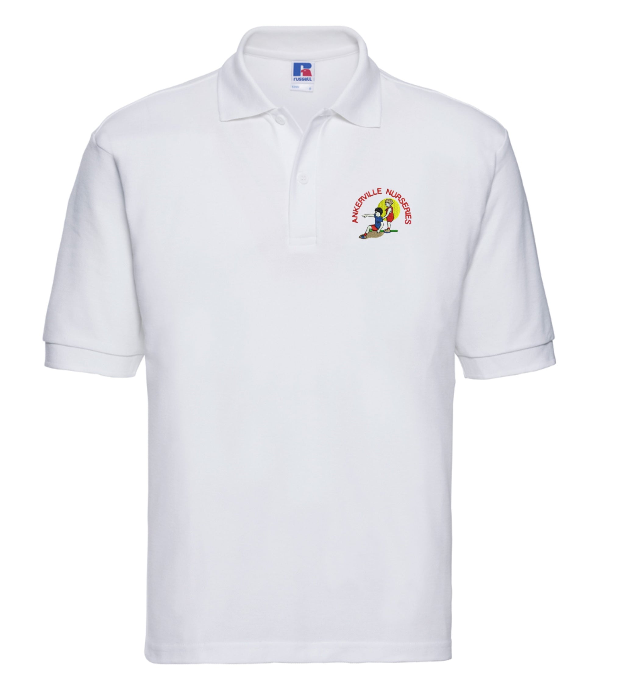 Ankerville Nursery Polo Shirt – Tain Print and Embroidery